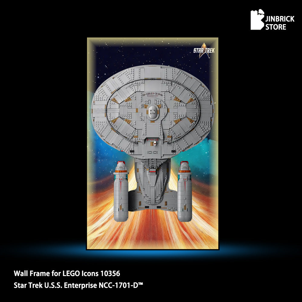 Display frame For LEGO® Icons 10356 Star Trek U.S.S. Enterprise NCC-17