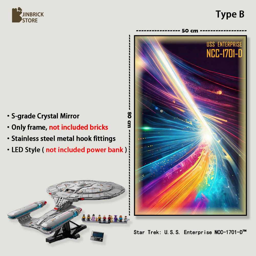 Display frame For LEGO® Icons 10356 Star Trek U.S.S. Enterprise NCC-17
